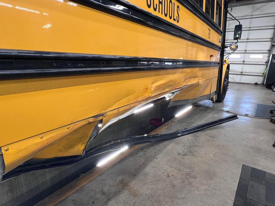 Decatur City Schools bus sustains damage after Friday morning crash