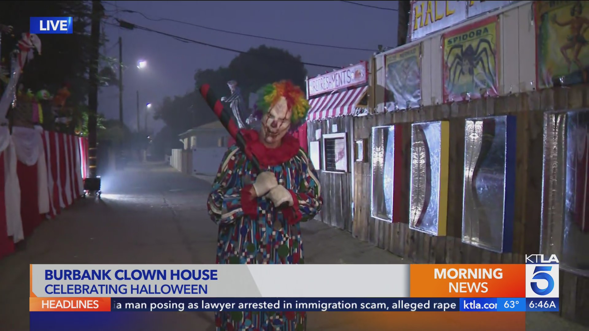 Celebrating Halloween with Burbank Clown House (6am)