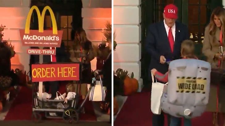 Donald Trump and Melania greet trick-or-treaters