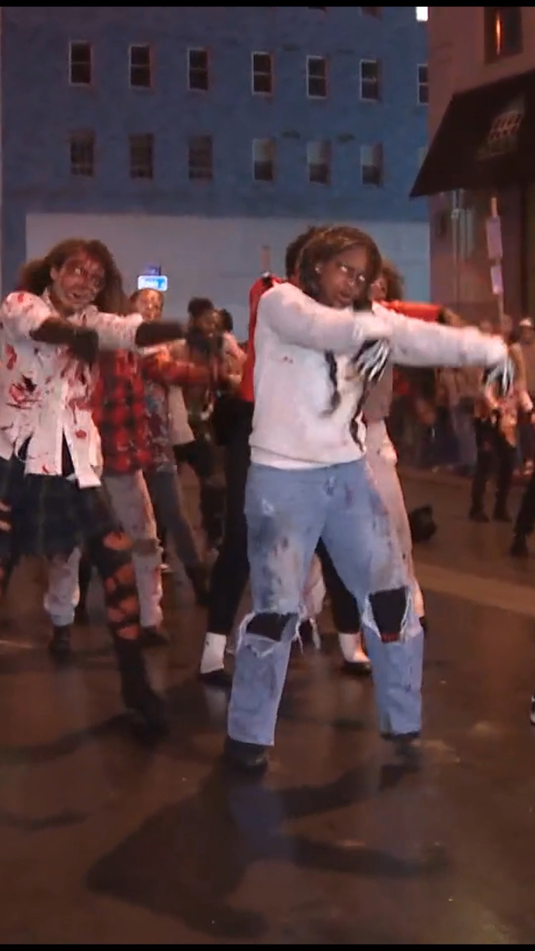 Zombies gather for “Thriller” flash mob performance