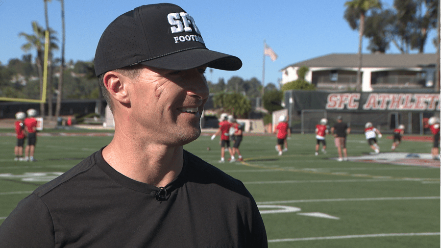 Coach Brees takes the field; legendary QB Drew Brees QB Coach at SFC