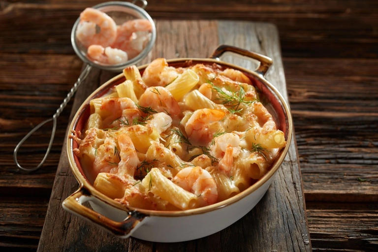 Cómo hacer rigatoni con camarones fácil