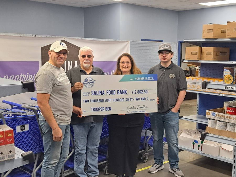 Salina food bank receives $2,800 donation from ‘Trooper Ben’