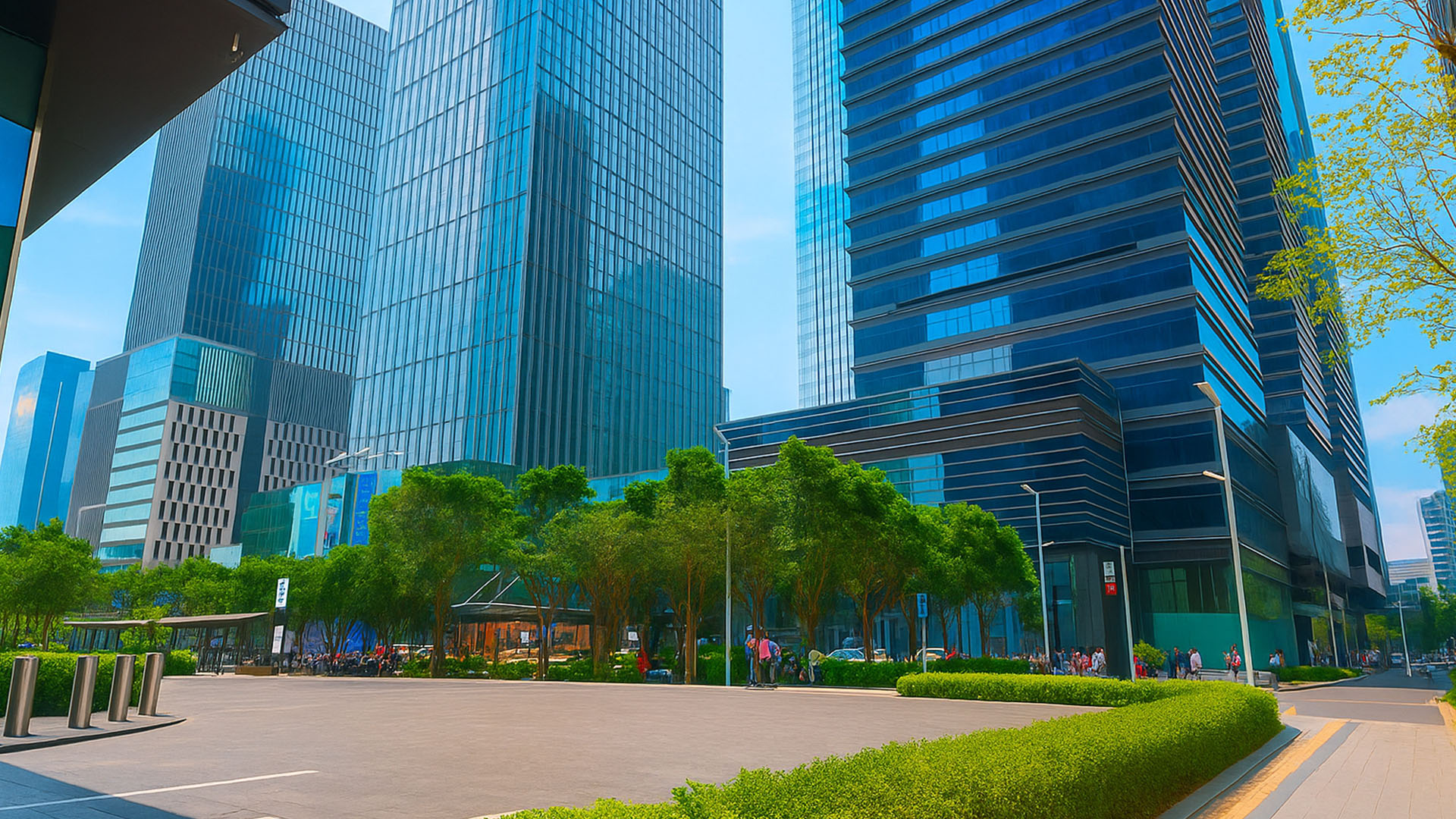 Natur und Wolkenkratzer im perfekten Einklang