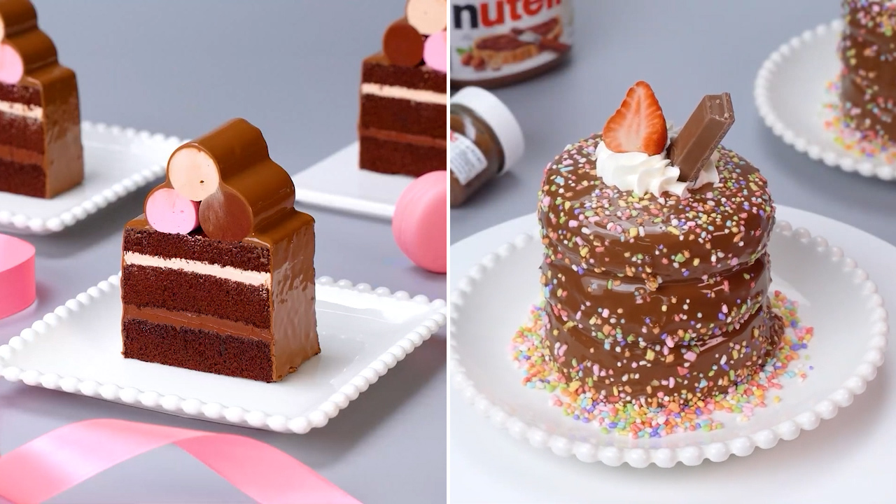 Chocolate Layer Slice & Sprinkle Pancake Cake