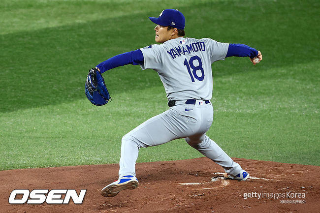 '4649억' 야마모토, 위기이 다저스 구하나…6이닝 KKKKKK 1실점 역투 [WS6]