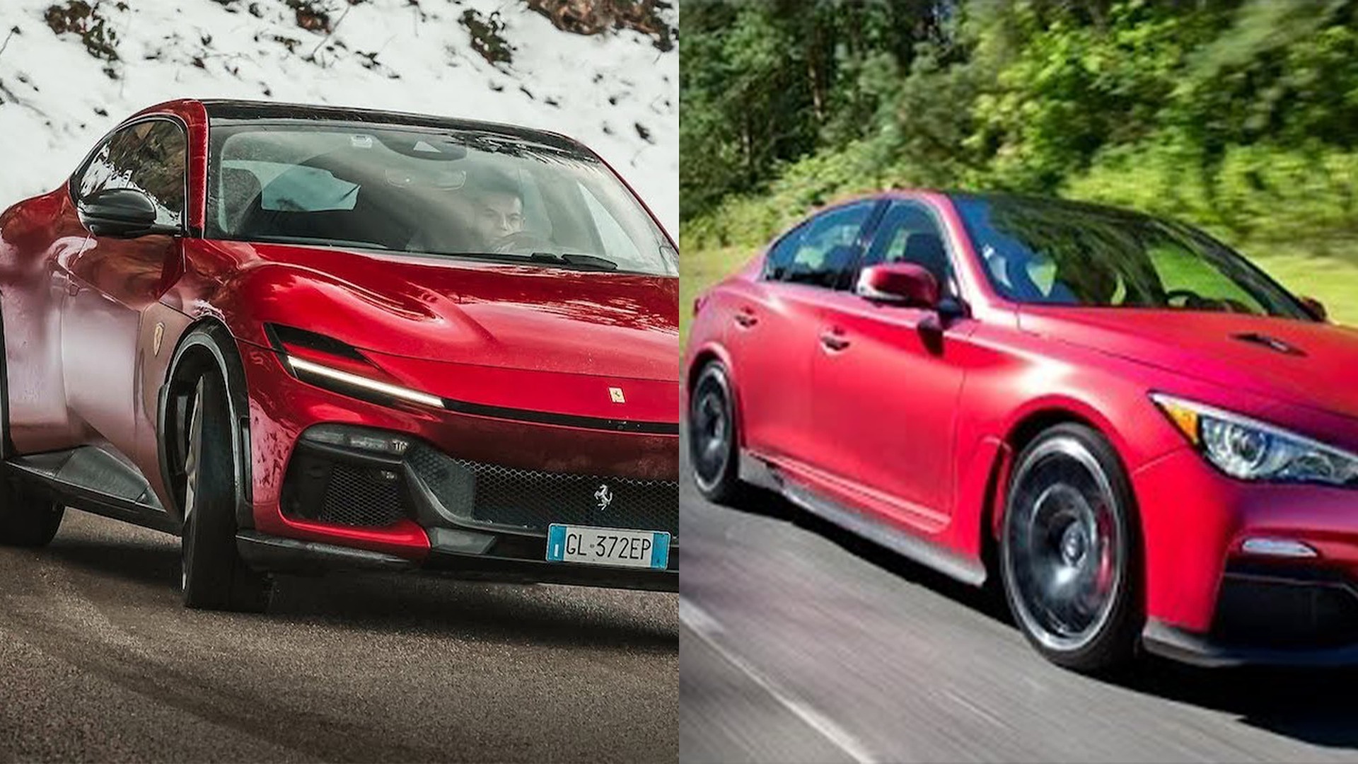 Ferrari Purosangue vs Infiniti Q50 Eau Rouge