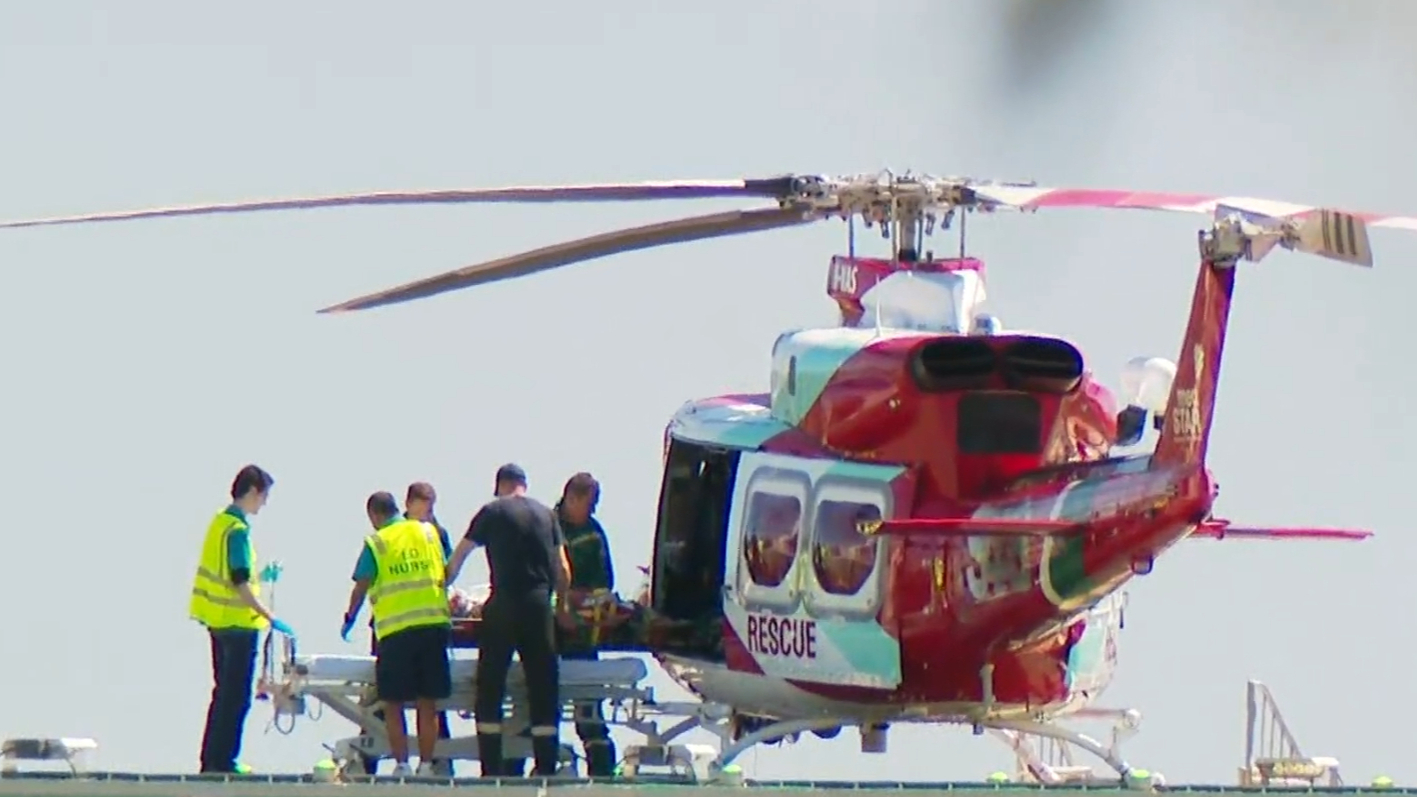 Rock climber's dramatic rescue after getting tangled in ropes