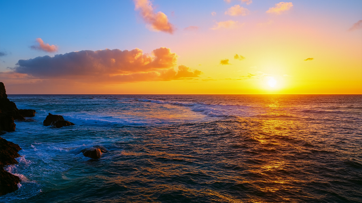 Relaxing Sunset – Golden Hour Over the Sea