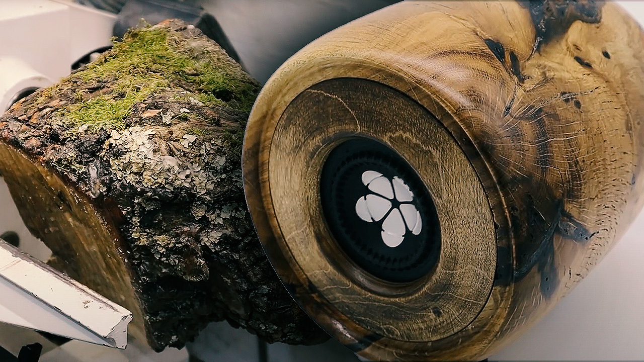 Woodturning an oak speaker - from raw wood to sound!
