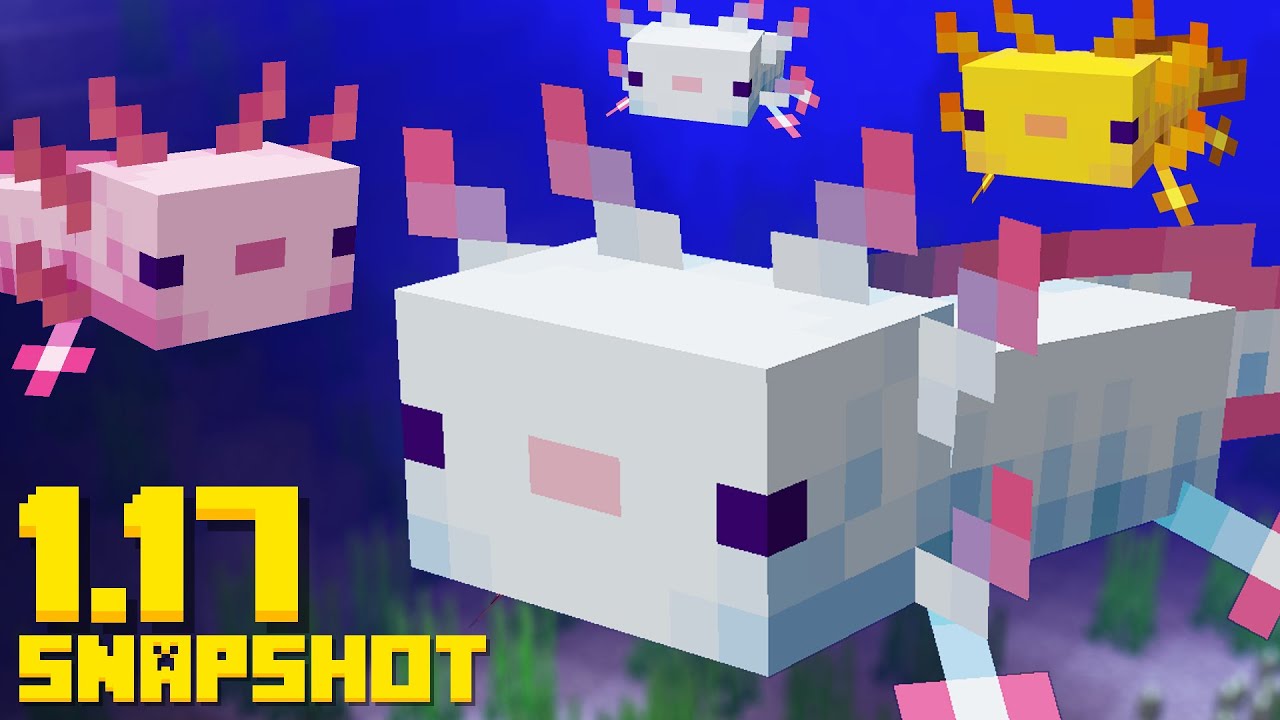 Axolotl mobs are here!! Minecraft 1.17 snapshot 20w51a