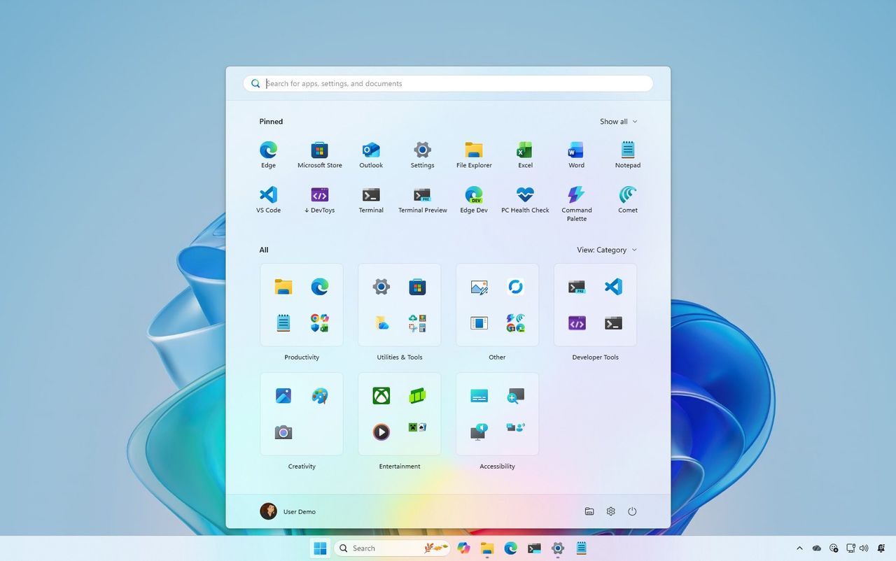Microsoft revamps the Start menu in Windows 11 — scrollable layout, new ...
