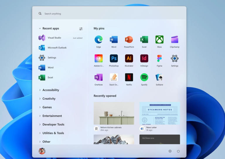 Microsoft revamps the Start menu in Windows 11 — scrollable layout, new ...