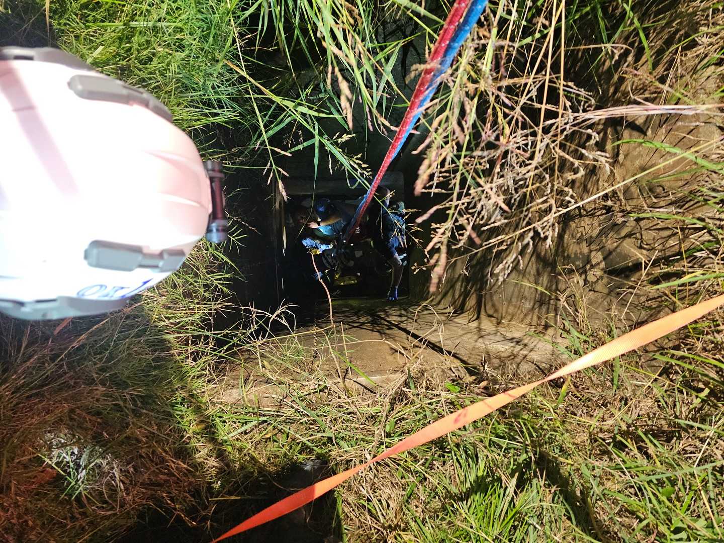 Motorist rescued after falling into manhole off Interstate 44