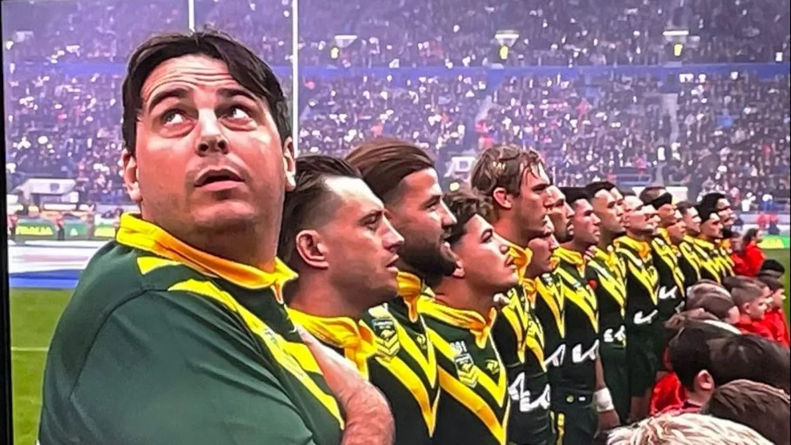 Infamous pitch invader lines up with Australia before being escorted ...