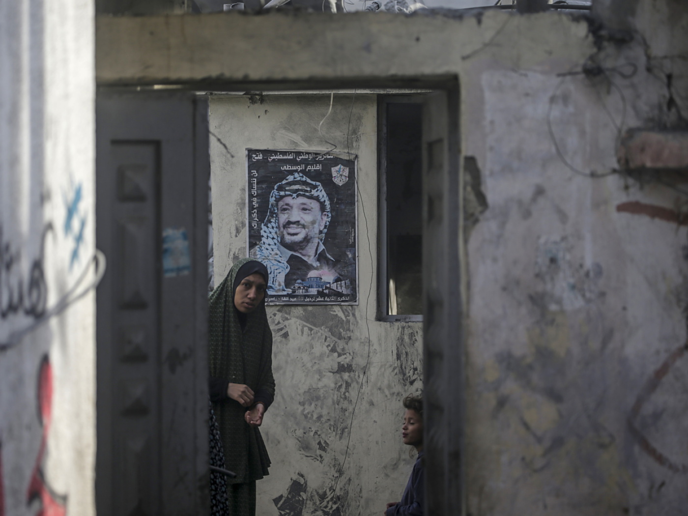 Des Palestiniens sans toit s'abritent à la maison d'Arafat à Gaza