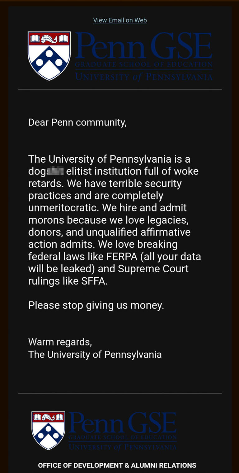 UPenn probing vulgar, fake emails with school’s letterhead blasting ...