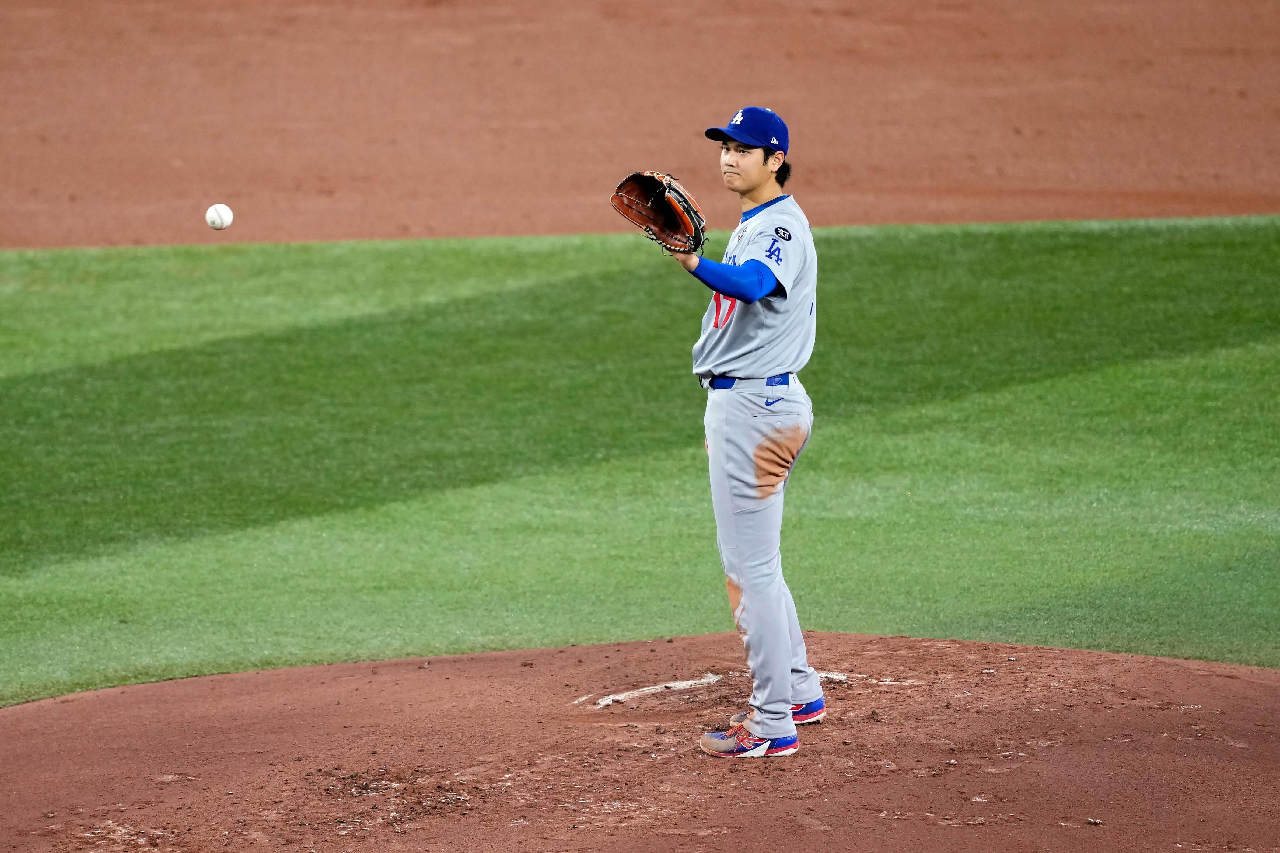 Why did the Dodgers' Shohei Ohtani get extra time to warm up for Game 7?