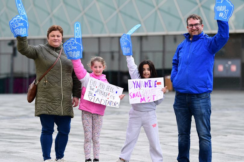 Fans pose as Gladiators Live debuts at M&S Bank Arena