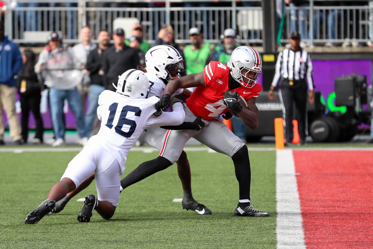 Ohio State's Jeremiah Smith reels in tipped pass vs. Penn State with ...