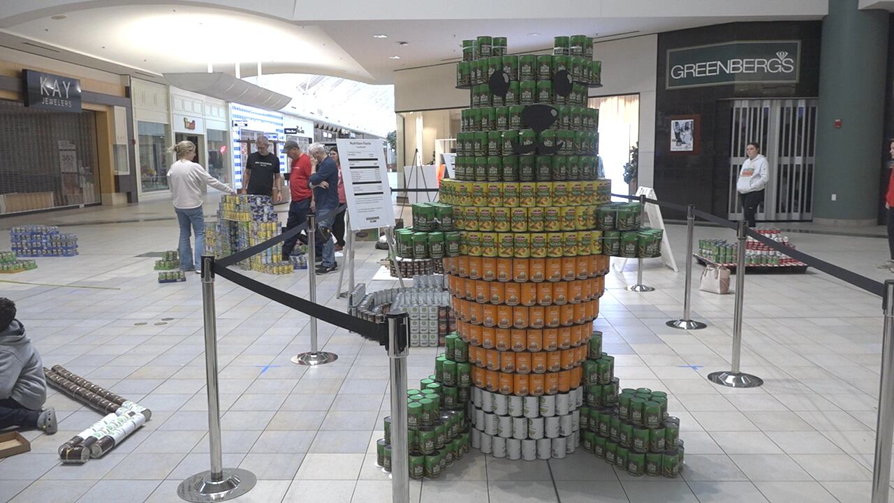 Teams build CANstruction sculptures, 5,000 cans to be donated to food bank