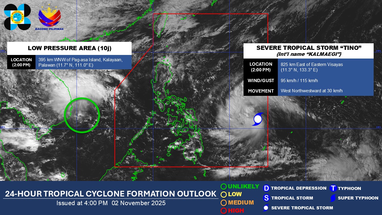 Signal No.1 up in 9 areas as Tino intensifies into severe tropical storm