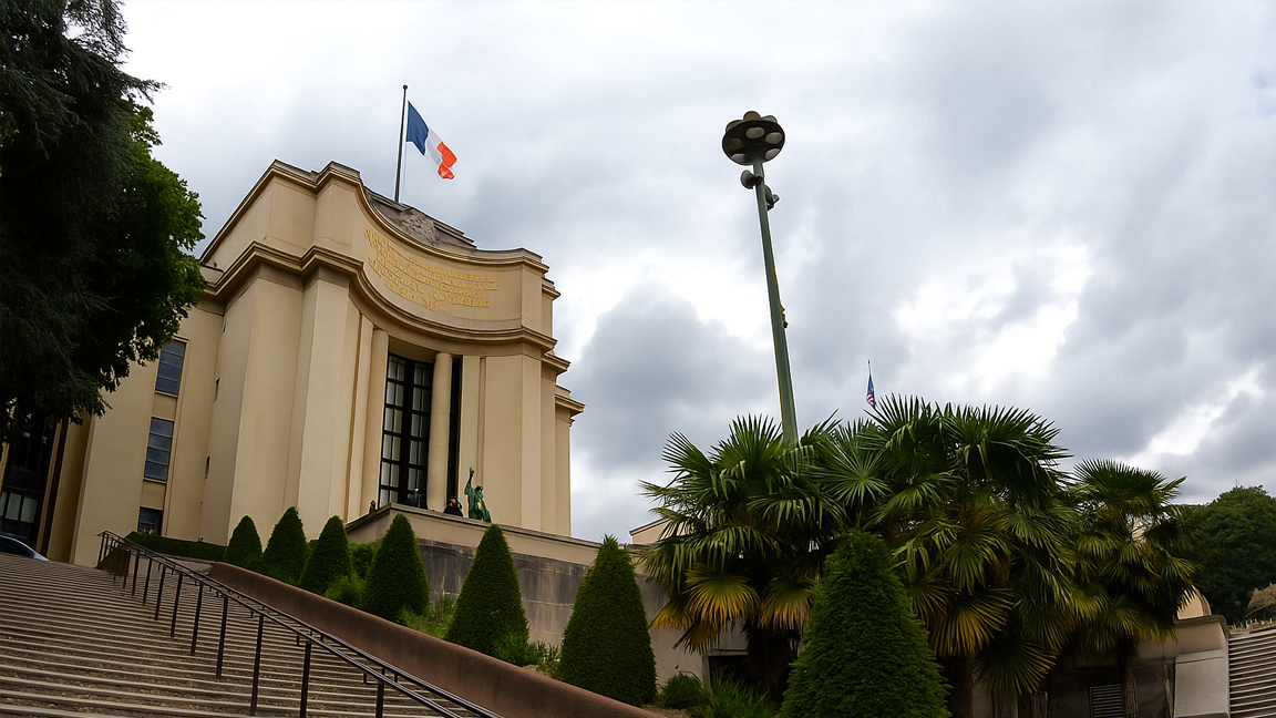 Walking from Inception Bridge to the Eiffel Tower