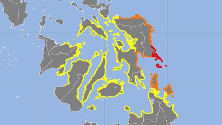 Storm surge warning up for 27 areas in Visayas, Mindanao
