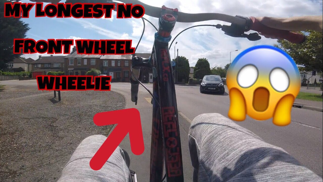 Riding through town with no front wheel attached