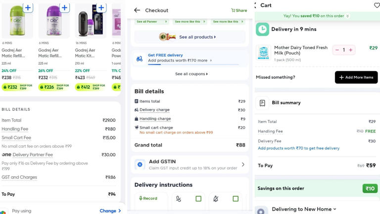 Zepto removes handling, surge fees on all orders — How does it compare with Instamart and Blinkit?
