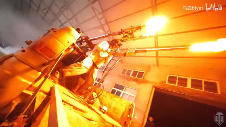 Full-size tank simulator setup now even crazier after being built into ...