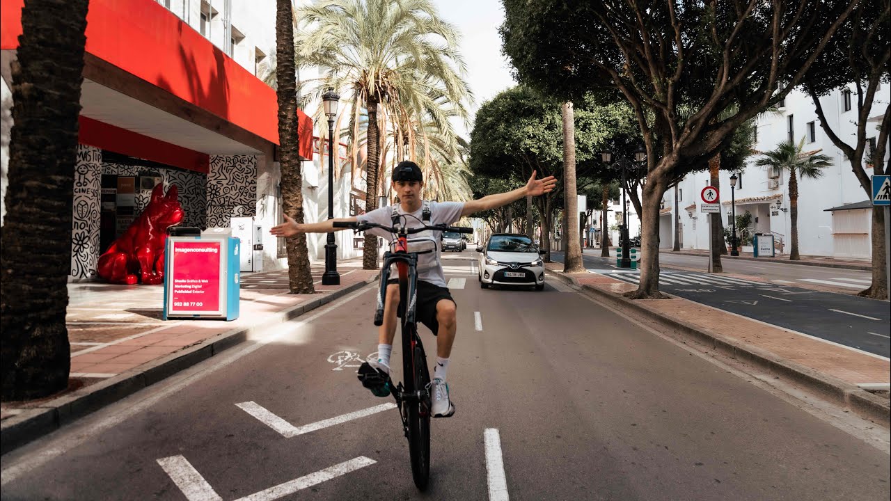 Taking over Marbella with no front wheel stunts