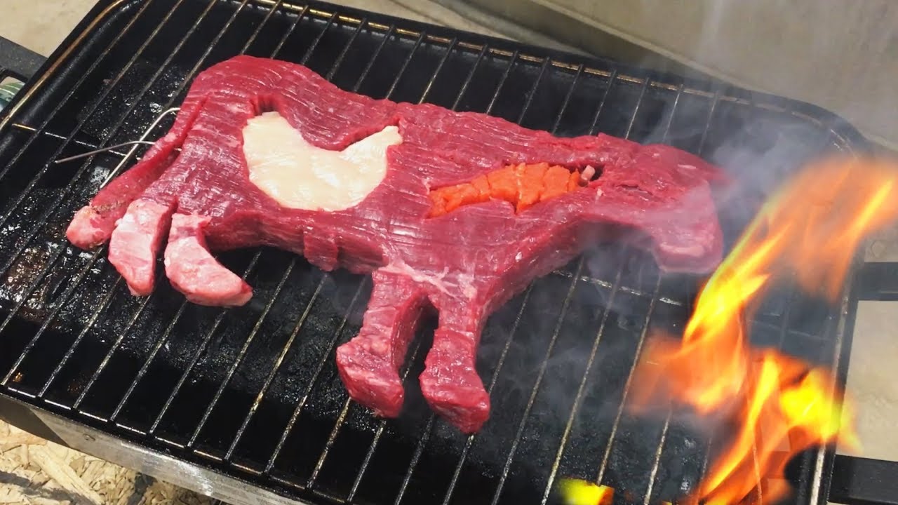 Steak, salmon, bacon and chicken on a waterjet cutter - The Cowfishen ...