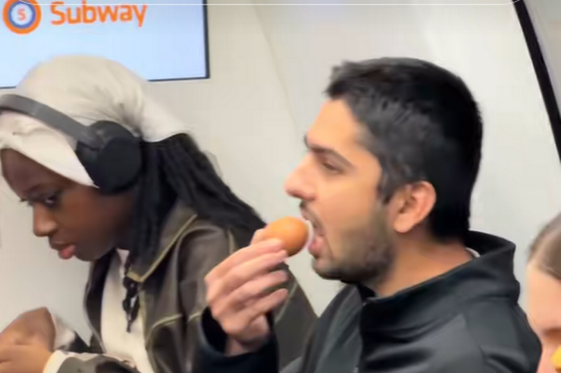 Man stuns Glasgow Subway riders by casually eating raw eggs whole from ...
