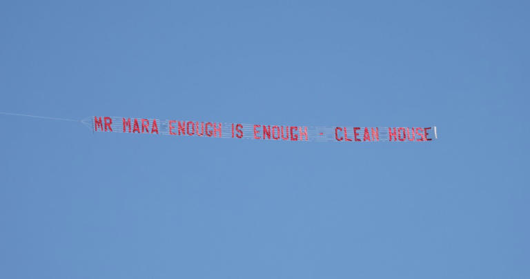 Two planes with messages for John Mara fly over MetLife Stadium before ...