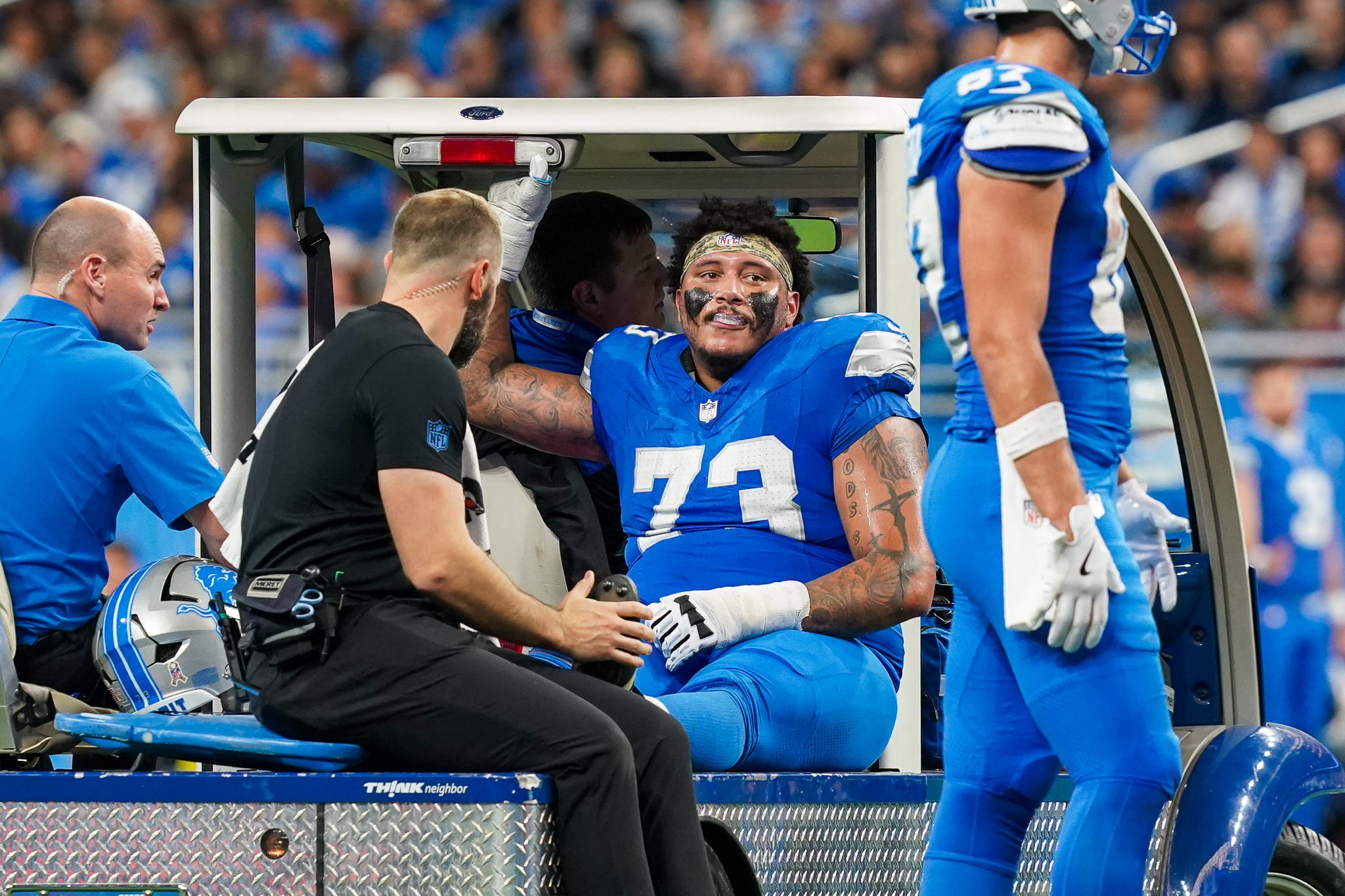 Gio Manu at Lions practice, Christian Mahogany may return vs Steelers