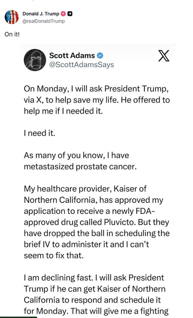 Trump responds after Dilbert creator makes last-ditch plea to save his ...