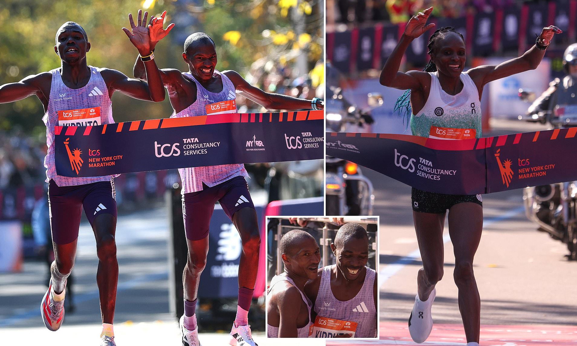 Stunning photo finish at NYC Marathon as Benson Kipruto wins thriller ...