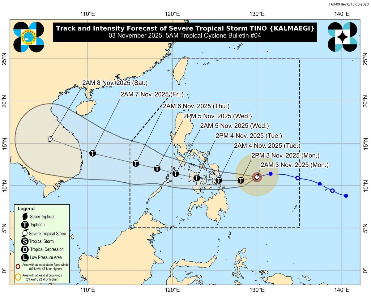 Tino continues to intensify, Signal No. 2 up in 11 areas
