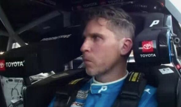 Denny Hamlin's face says it all as NASCAR veteran blows championship in ...