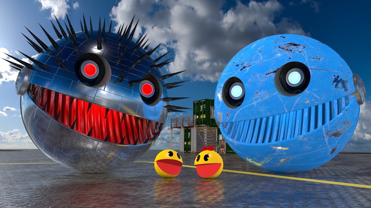 Pacman & Ms Pacman vs Evil Spike Robot Pacman