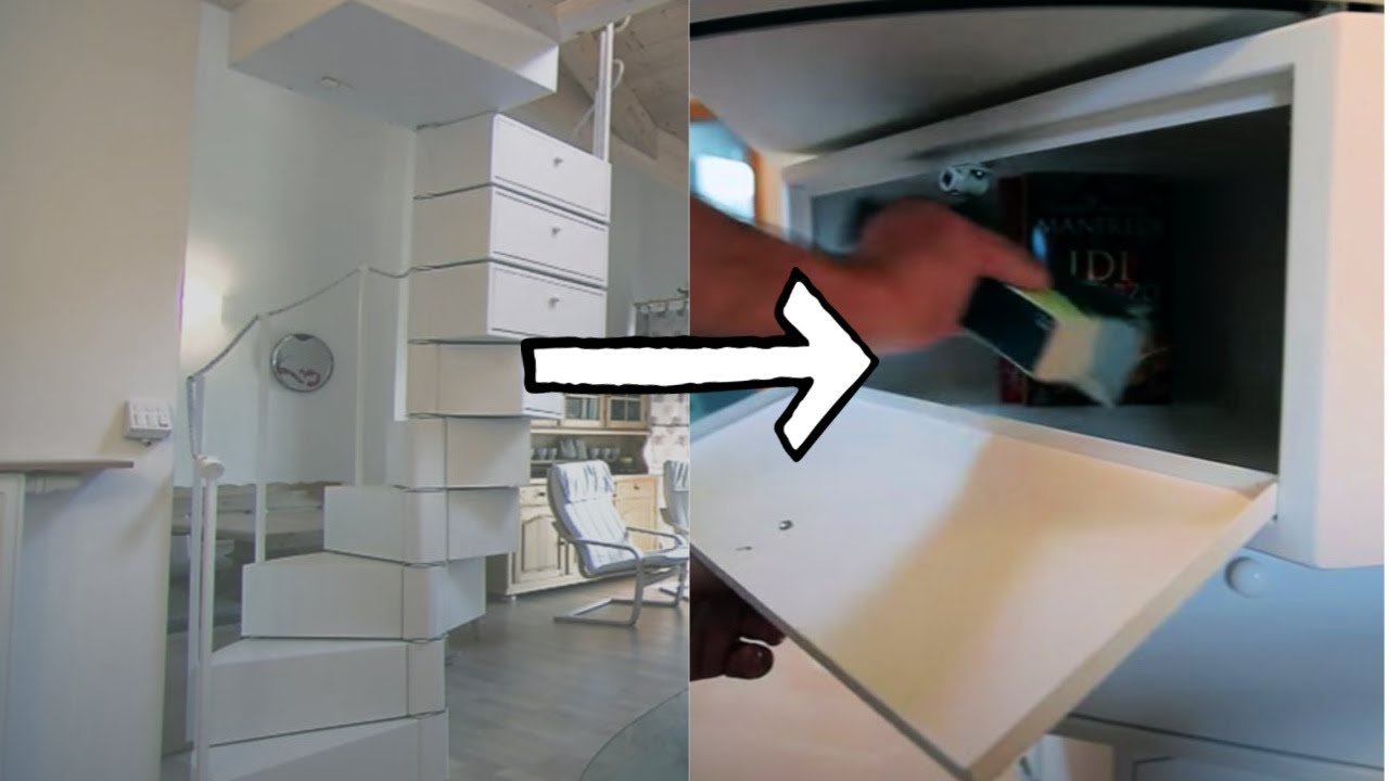 Double-Duty Spiral Staircase Design That Maximize Space Storage