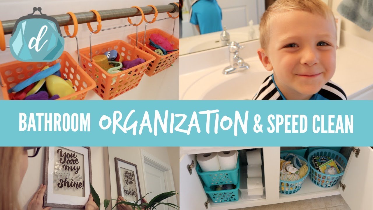 Bathroom organization & speed cleaning 💙 tips for kids' bathrooms!