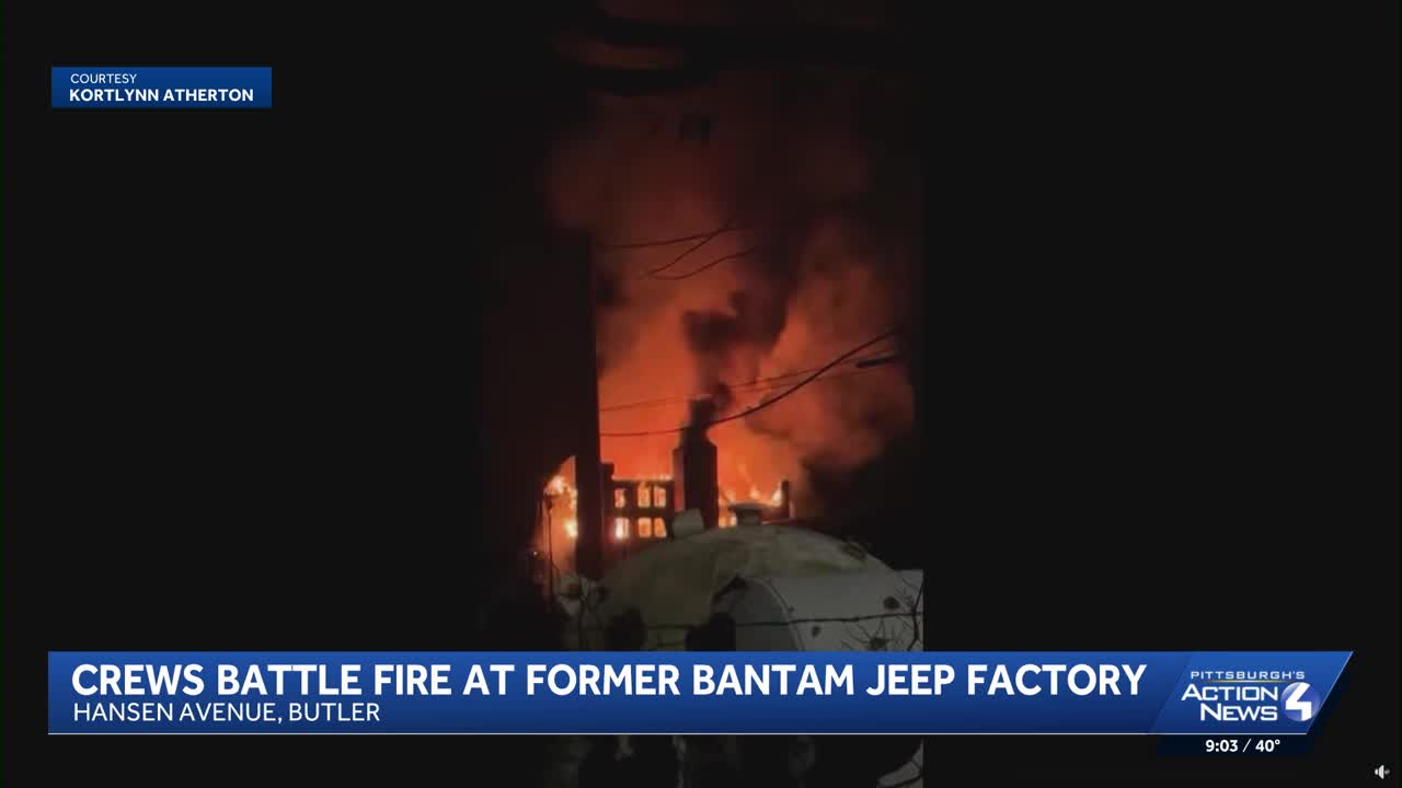 Crews battle fire at former Bantam Jeep Factory