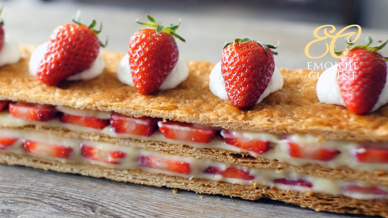 I made a strawberry mille-feuille