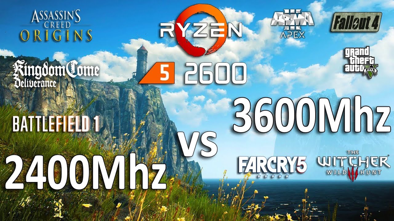 2400MHz vs 3600MHz RAM test in 8 games (Ryzen 5 2600)