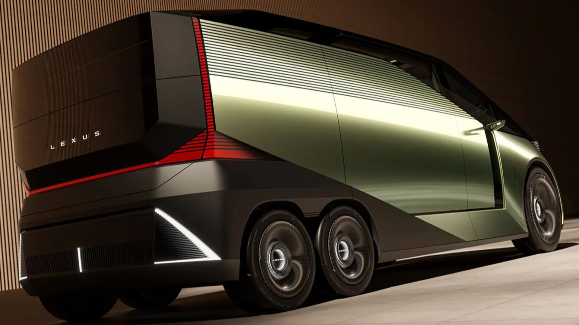 Lexus onthult een bizar concept: een luxe busje met zes wielen