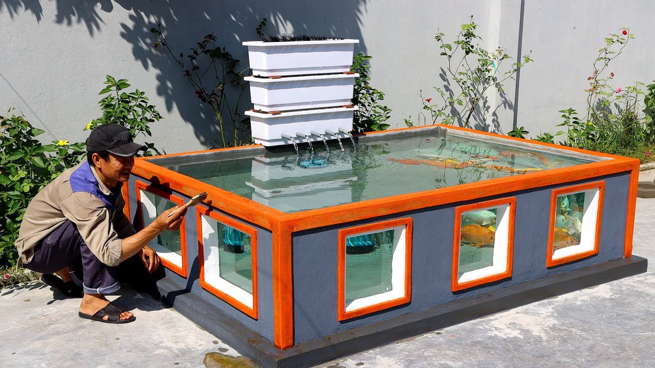 DIY outdoor fish tank - sturdy, beautiful, and functional!
