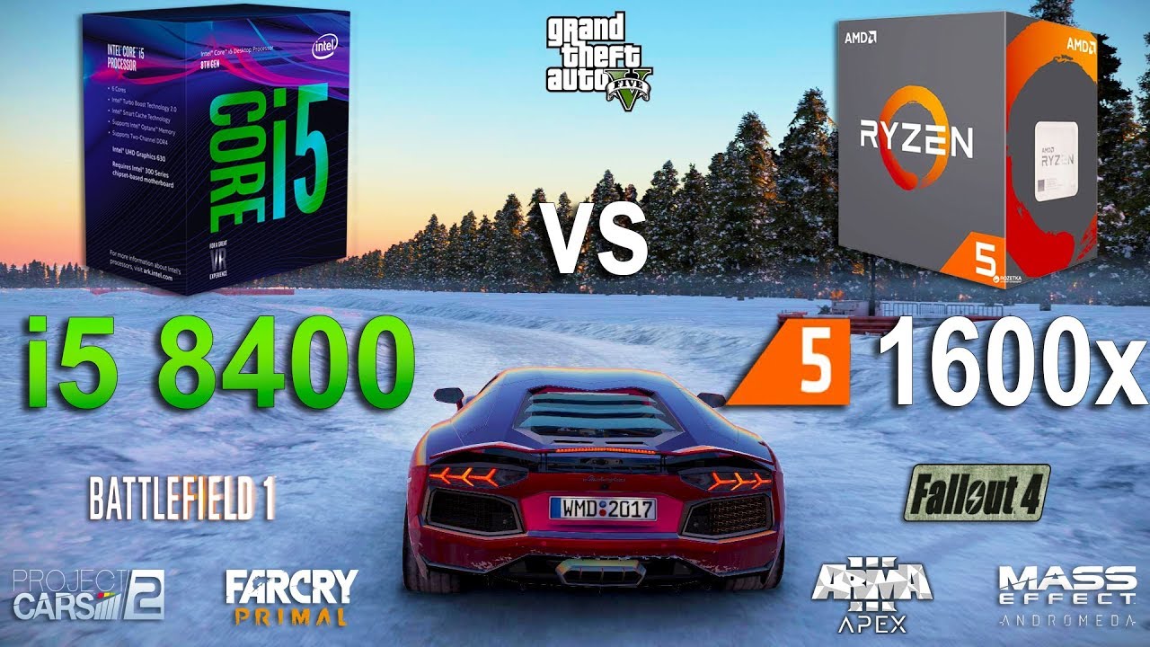 i5 8400 vs Ryzen 5 1600X test in 7 games