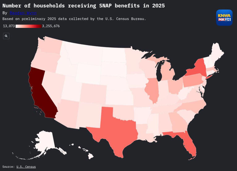 MAP: Percentage of SNAP, food stamp recipients by county in Arkansas